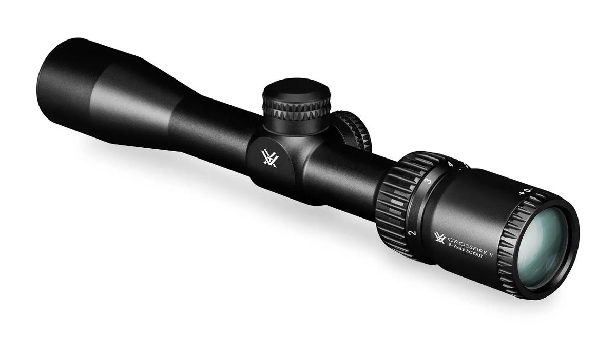 Vortex Crossfire II 2-7X32 Scout Scope V-Plex (MOA) Reticle, 1 inch Tu – Freedom Gorilla