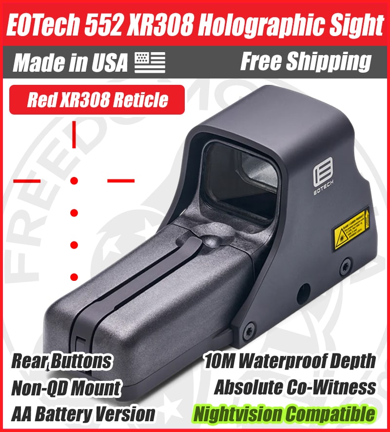 EOTech 552 XR308 Holographic Red Dot Sight, XR308 Reticle - 552.XR308 – Freedom Gorilla
