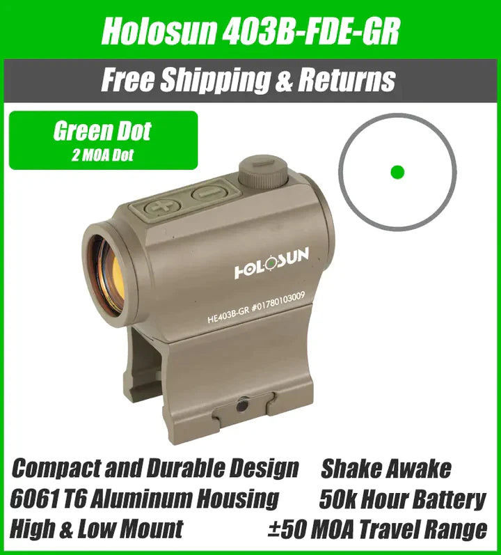 Holosun FDE Rifle Optics - Red & Green Dot Sights in Flat Dark Earth ...