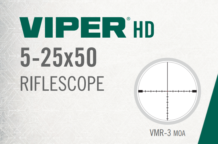 Vortex Viper HD 5-25x50 FFP VMR-4 MOA, VMR-4 MRAD, VMR-3 MOA, VMR-3 MR ...