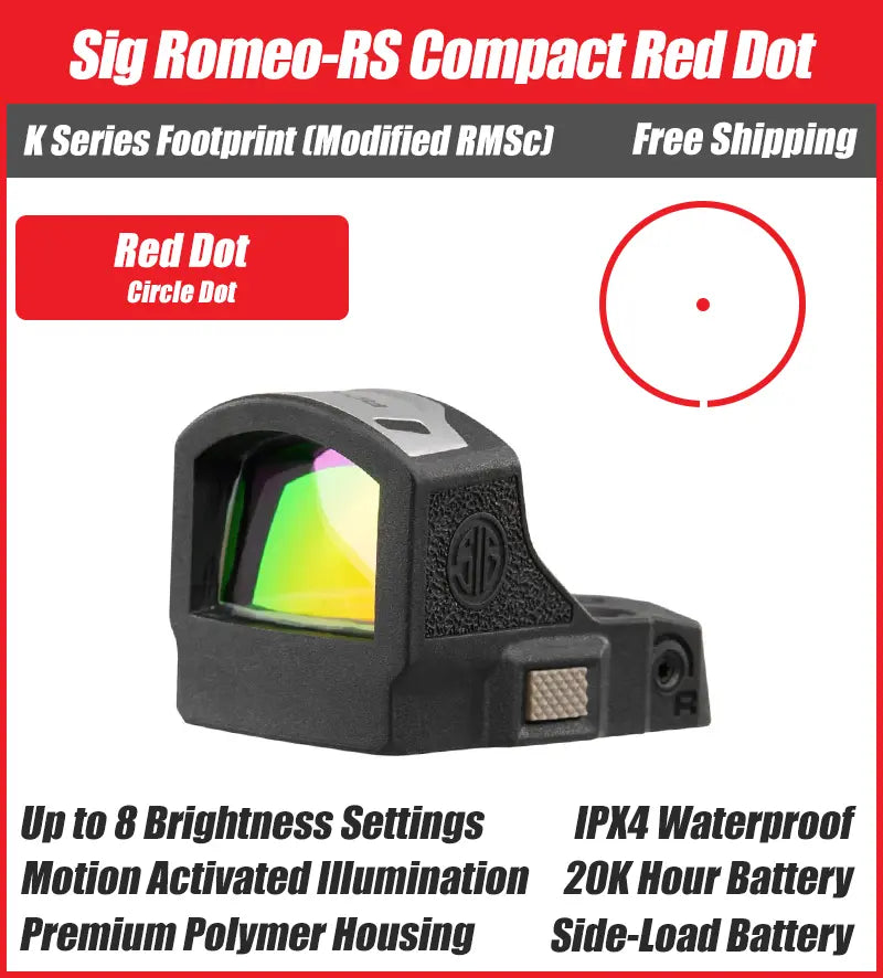 Sig Sauer ROMEO-RS Compact (RMSc) Red Dot - Circle Dot or 3/6MOA Dot ...