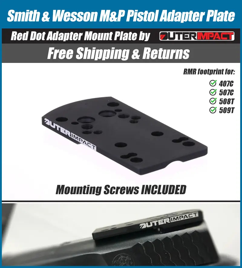 Smith & Wesson M&P Pistol Red Dot Adapter Mount Plate - OuterImpact ...